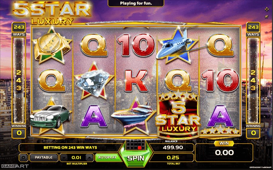 Free Play Five Star Luxury Slots Game - Online Casino Slot | Playfortuna