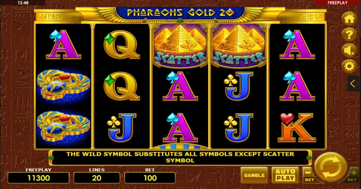 Slot Machine Pharaohs Gold 20 Play Online for Free | Playfortuna Free Slots
